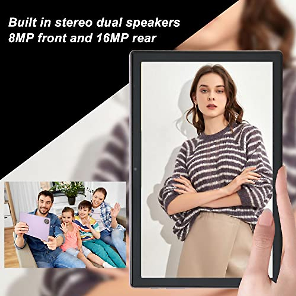 Tablet 10.1 inch Android 12 Cellular Tablet, 8GB RAM and 256GB ROM, Octa Core CPU, 16MP and 8MP Camera, 7000mAh Battery Tablet PC,