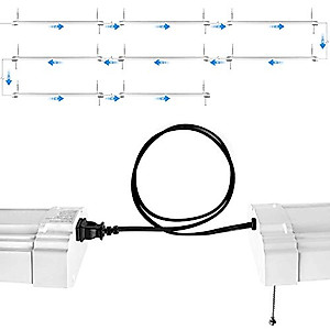 LED Utility Shop Light 4ft 5500 Lumens Super Bright 50W 5000K Daylight ETL Certified LED Garage Lights Durable LED Fixture with Pull Chain Mounting and Daisy Chain Hardware Included