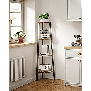Pipishell 4 Tier Corner Shelf & 4 Tier Standing Bookshelf