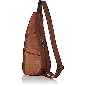 AmeriBag Small Distressed Nylon Healthy Back Bag, Brown