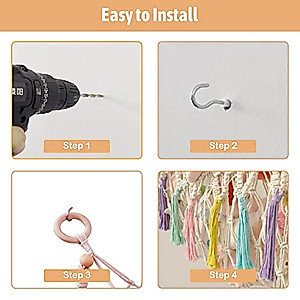 Stuffed Animal Net or Hammock, Macrame Plush Toy Holder, Large Handmade Wall Hanging Stuffed Animal Storage Mesh, Boho Doll Organizer Hammock for Kid's Room, Nursery, Bedroom, Playroom