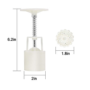 2 Pack Mooncake Mould with 12 Cookie Stamps, FineGood Flower Animal Moon Cake Mold Press 50g Hand Pressure Mooncake DIY Tools for Baking Cookies