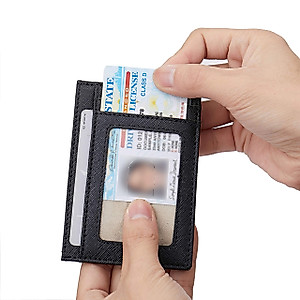 Slim RFID Blocking Credit Card Holder Minimalist Leather Front Pocket Small Wallet for Women Men