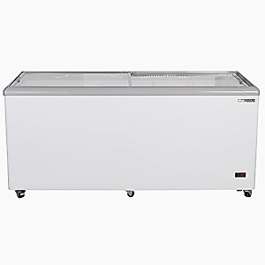 Maxx Cold MXF71F Sliding Glass Top Mobile Ice Cream Display Freezer Equipped with 5 Baskets, White