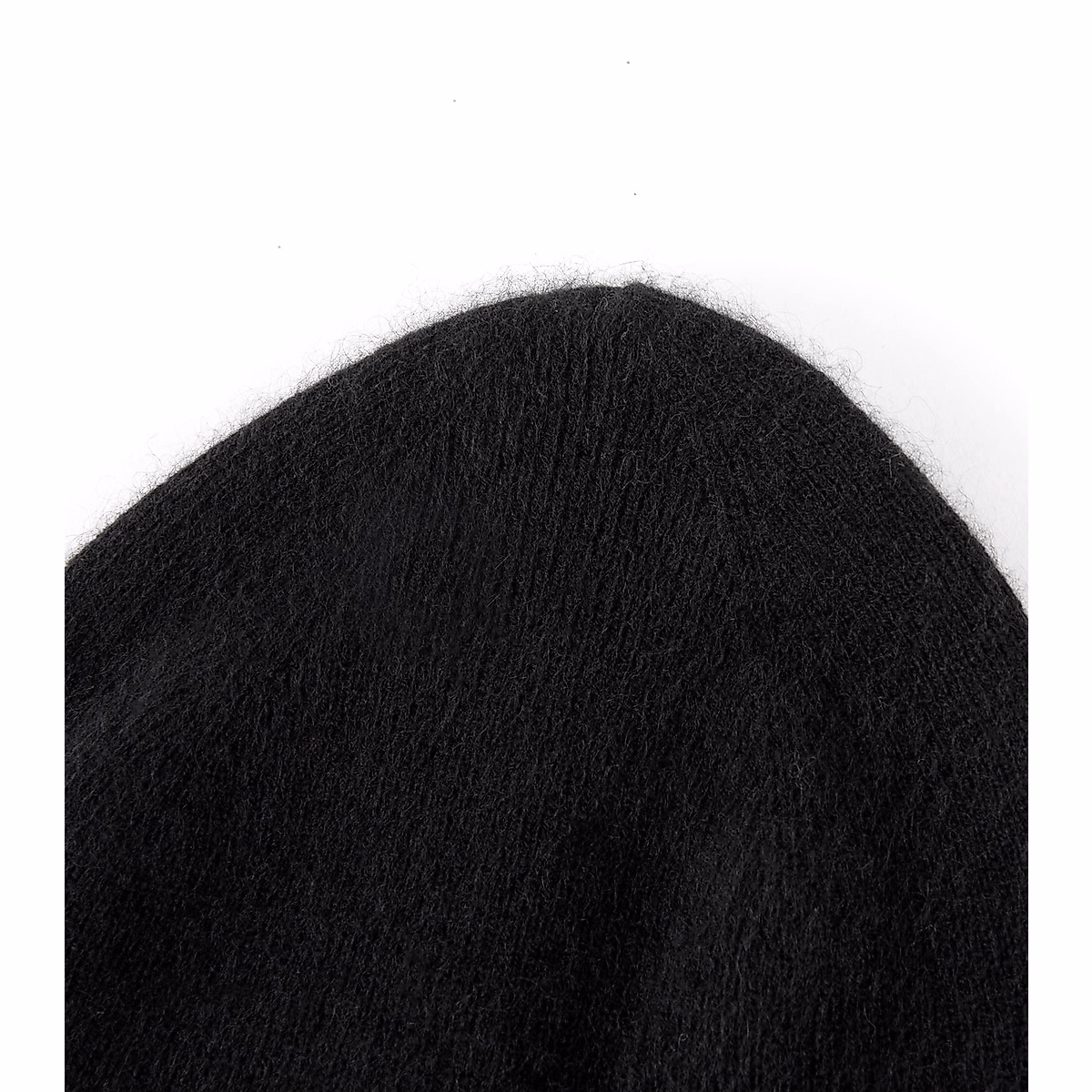 100% Pure Cashmere Beanie for Women and Men, Cuffed Warm Hat with Gift Box (Black)