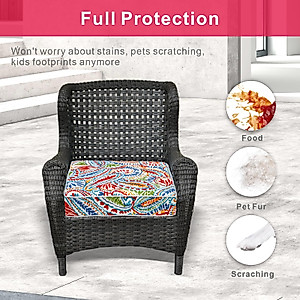 JMGBird Outdoor Patio Cushion Covers Set of 4 Chair Seat Washable Covers Water Resistant Slip Replacement Furniture Cushion Pillow Seat Cover for Couch Garden Sofa Indoor with Zipper 22x20x4