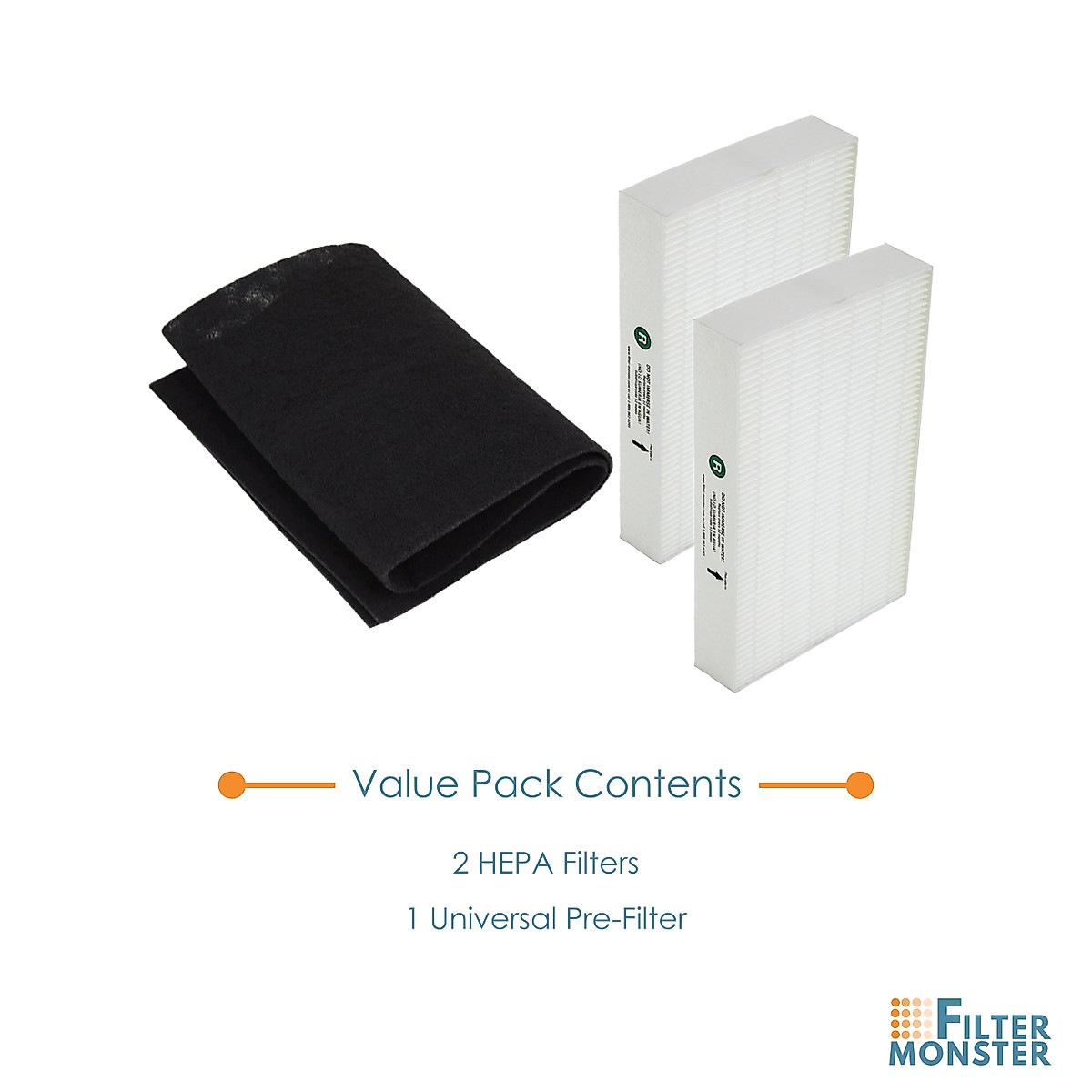 Filter-Monster True HEPA Replacement Filter Value Combo Pack Compatible with Honeywell HRF-ARVP for HPA090, HPA100, HPA200, HPA250, HPA300 Air Purifier Series