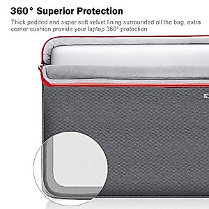 Voova Laptop Sleeve Case 11 11.6 12 Inch, 360° Protective Computer Cover Bag Compatible with Surface Pro X/8/7/6/5, Surface Laptop Go 3/2, MacBook Air 11, Hp Acer Asus Samsung Chromebook Tablet, Grey