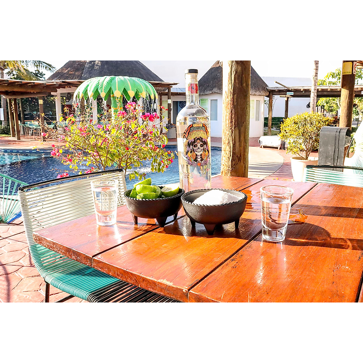 6 Pack Salsa Black Molcajete, Mexico Serving Dish, Chips, Sauce Cup, Side Dish, Snack, Dip, Nuts Candy for Taco Fiesta, Perfect for Parties, Events, or Any Use! (Black Wavy Edge, 6 Pack)