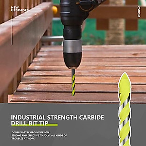 Masonry Drill Bit Set & Concrete Drill Bit 11Piece,Chrome Plated with Industrial Strength Carbide Tip,for Tile,Glass.Brick,Wall,Acrylic,Plastic,Wood,Aluminum Alloy,Thin Iron Plate,Concrete by CSOOM