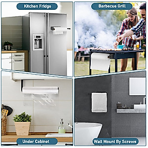 Magnetic Paper Towel Holder,Togbcee 12" Multifunctional Ktchen Towel Rolls Bar with Strong Magnet Backing-Stable Stick to Any Ferrous Surface-Fit Refrigerator,Grill etc. (Carbon Steel Black)