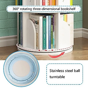 bookcases Rotating Bookshelf 360° Shelf Flooring Picture Book Shelf Multi-Level Book Organiser Book Storage Green (Size : 40 * 191cm)