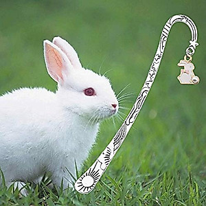 WSNANG Bunny Rabbit Gift Rabbit Bookmark Rabbit Lover Gift Cute Animal Jewelry Gift for Kids Adults Bookworms (Rabbit Bookmark)
