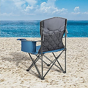 ARROWHEAD OUTDOOR Portable Folding Camping Quad Chair w/ 6-Can Cooler, Cup & Wine Glass Holders, Heavy-Duty Carrying Bag, Padded Armrests, Headrest & Seat, Supports up to 450lbs, USA-Based Support