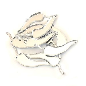 Super Cool Creations Chilli Pepper Shaped Crafting Mirrors, Set of 10, Many Colours, Shatterproof Acrylic, White, Pack of 10 x 10cm