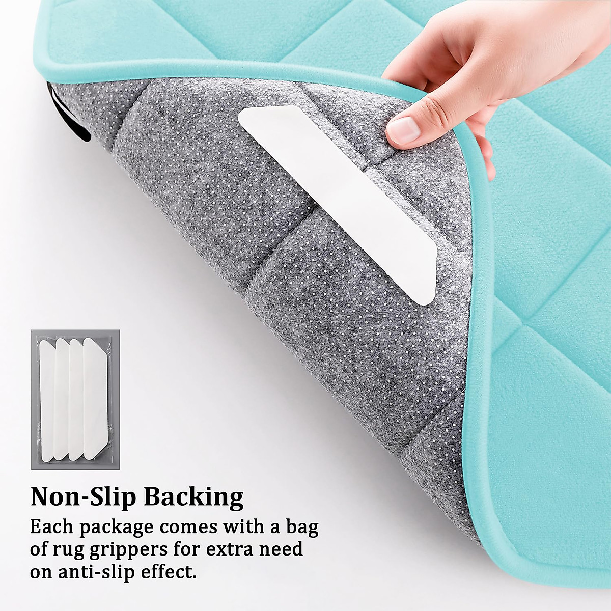 chakme Memory Foam Bath Mat 17" X 24", Super Soft Absorbent Bathroom Mats, Non Slip Bathroom Rugs, Machine Washable Bath Rugs for Bathroom Floor, Teal