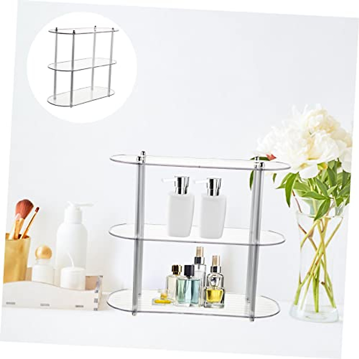 Cabilock Household Detachable for Multi-Function Storage Toiletries Desk Dresser Vanity Multi-Layer Rack Multiple Kitchen Perfume Shelf Organizer Stand Under Bathroom Sink Organization
