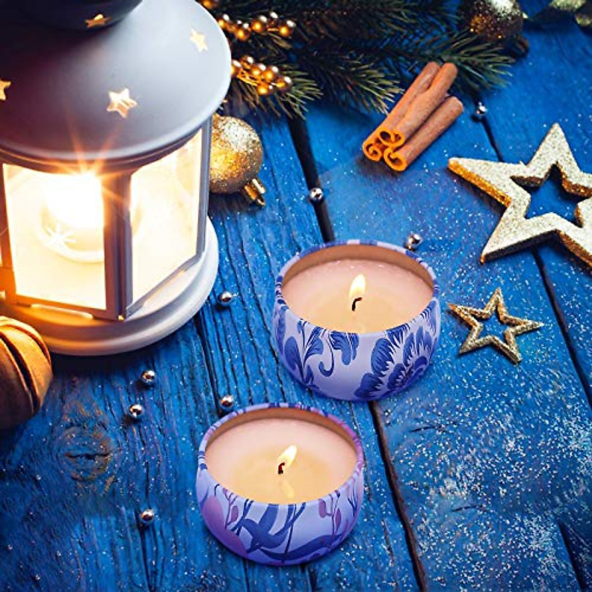 Haoson Christmas Candles Scented Gifts for Women Home Apple Cinnamon, Lavender, Vanilla, Jasmine, Cedar Wood, Fig, Teak, Gardenia and Magnolia Soy Candle Set for Mothers Day Gifts, 9 Packs