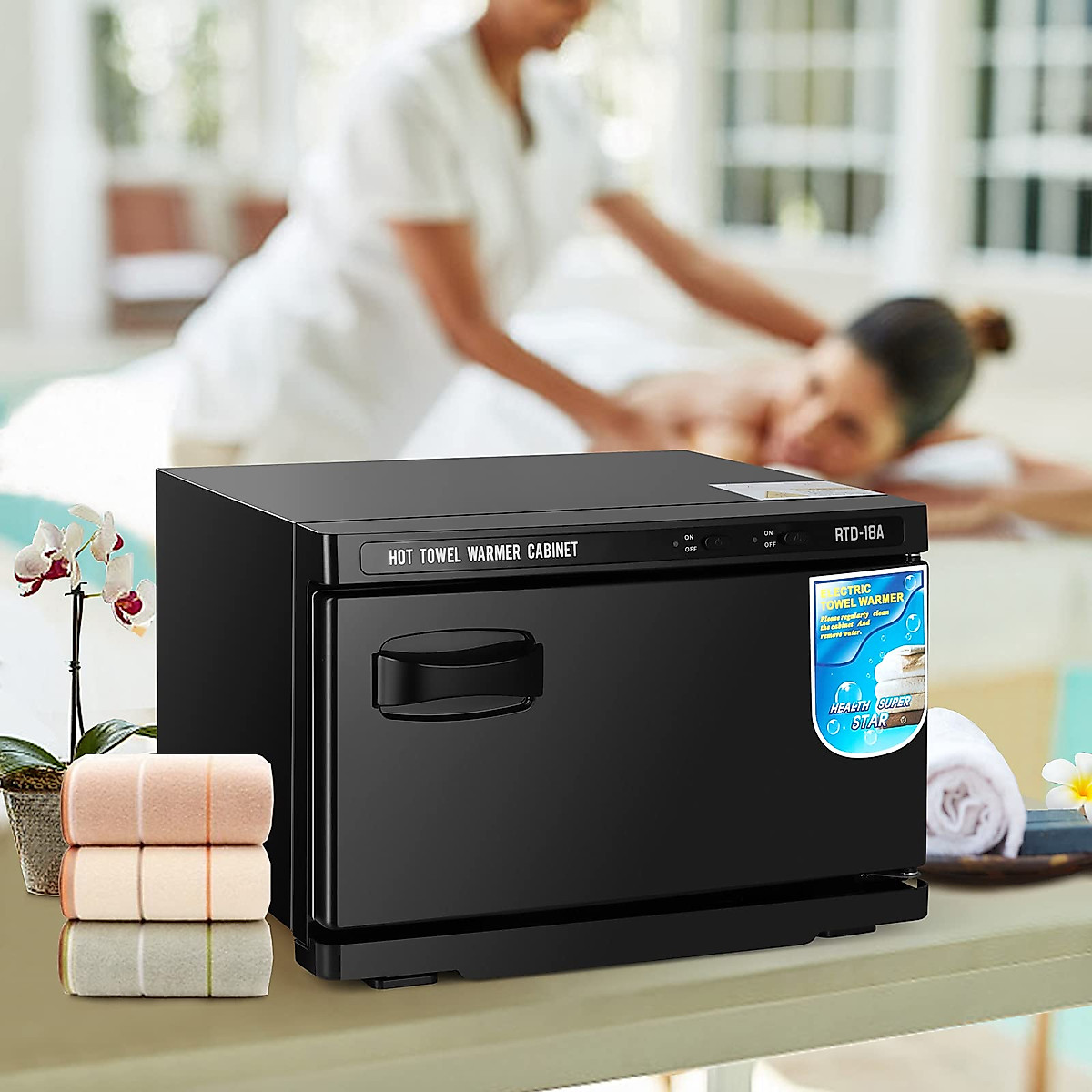 Hot Towel Warmer Salon Towel Hot Cabinet for Facials Barber Esthetician, Spa Beauty Tattoo Massage Manicure Equipment (18L,Black)