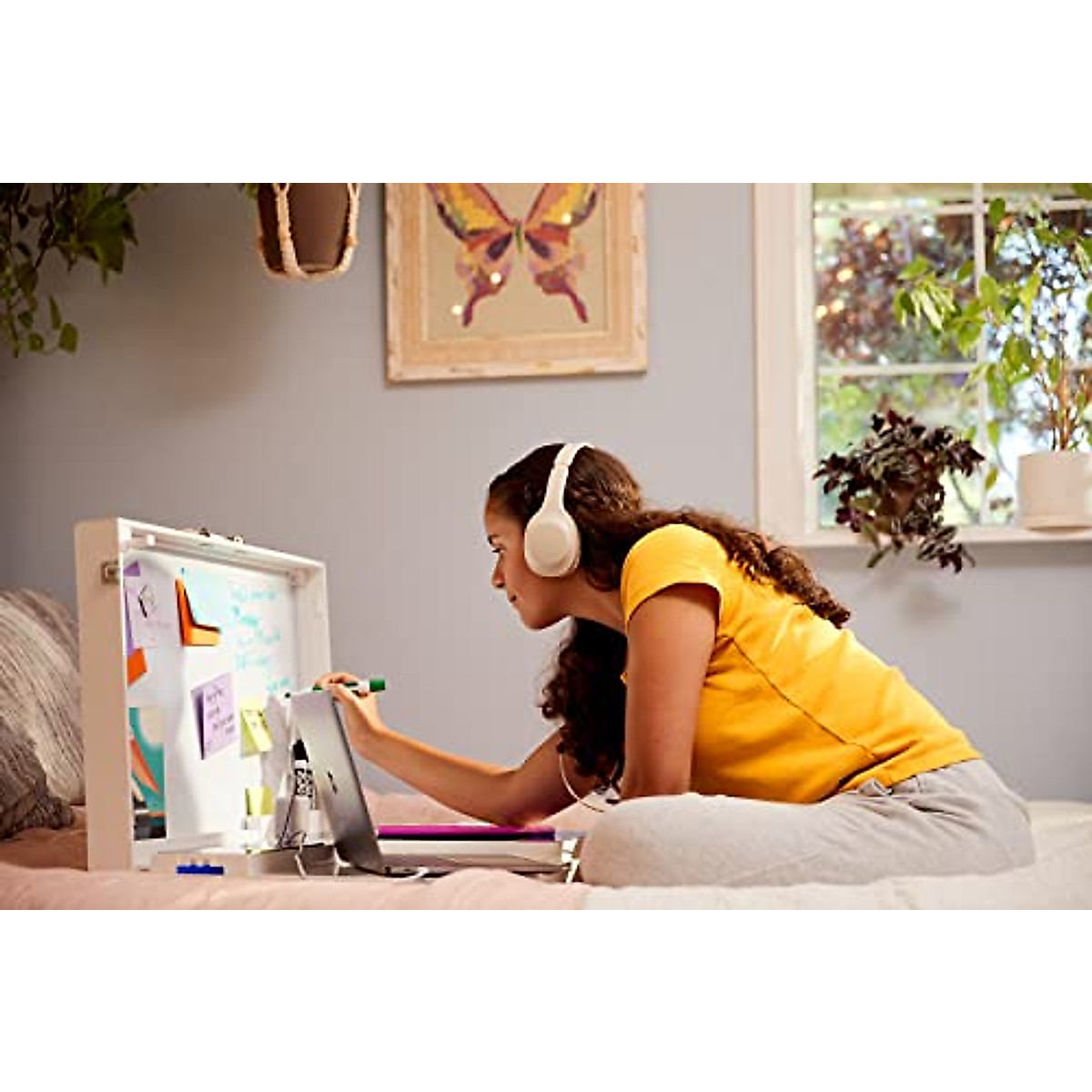 Worky 15-in-1 Home Office Portable Workstation Desk with Built-in Storage, 3.5" D x 26" W x 16.5" H, 14 Lbs, White