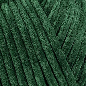 2 Skein La Mia Mellow Velvet Chenille Yarn for Knitting and Crocheting Baby Clothes, Blankets and Accessories, 100% Polyester, 100 gr (3.5 oz) / 115 m (125 Yards), Super Bulky, Green - 938