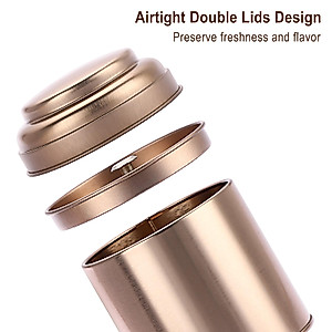 JUXYES Pack of 6 Tea Tins Canister with Airtight Double Lids, 8 fl oz Loose Leaf Tea Storage Airtight Kitchen Canisters Tins Can Box for Storage Loose Tea Coffee Herbs and Spices