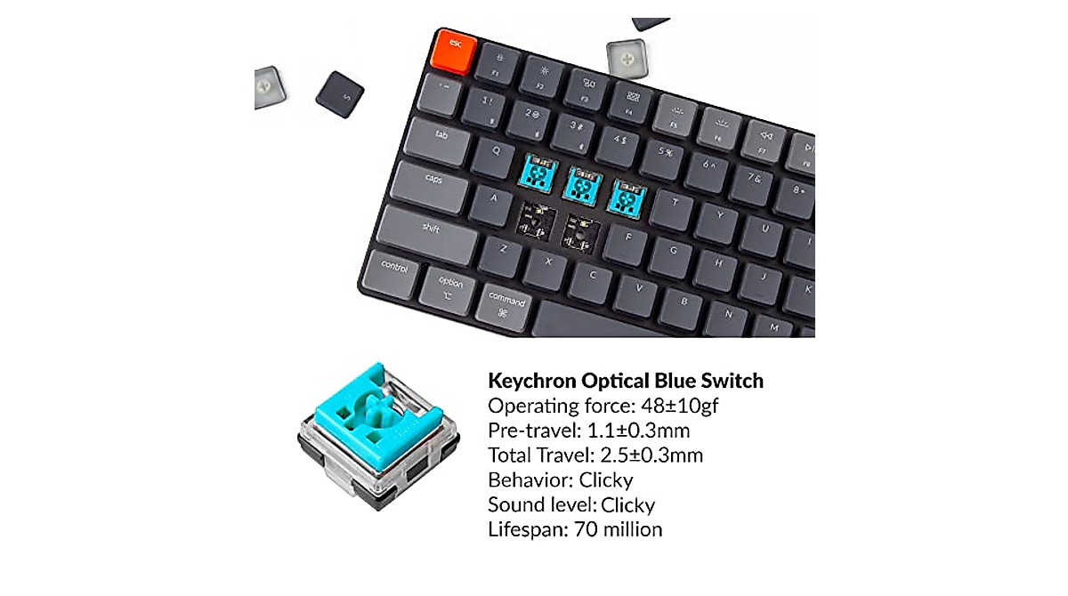Keychron K3 Ultra-Slim Wireless Mechanical Keyboard | 75% Compact, Hot ...