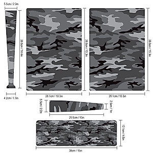 Camouflage Grey 3pcs Whole Body Decal Cover Sticker for PS5 Digital Edition for PS5 Console and Controller
