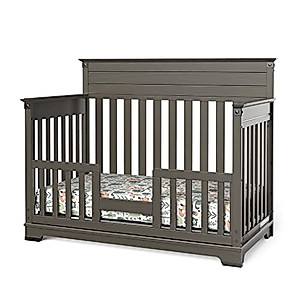 Child Craft Redmond 3-Piece Baby Nursery Set with 4-in-1 Convertible Crib, 3-Drawer Dresser, and 4-Drawer Chest, Dapper Gray