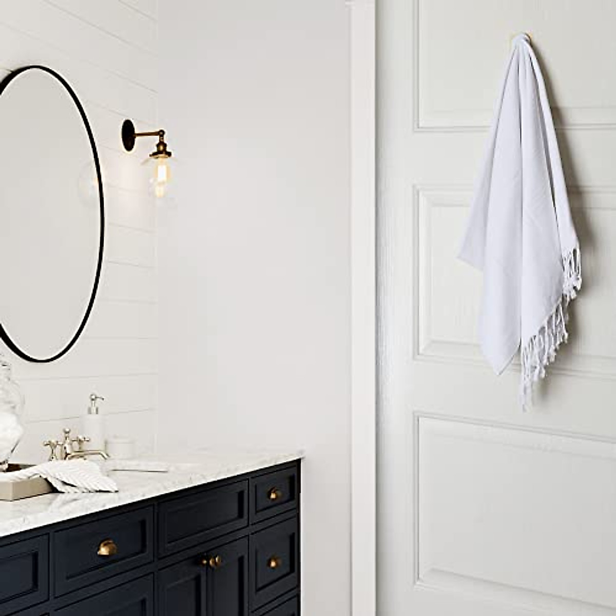 Puskul - Bulk Bachelorette Party Towels Pack of 10-100% Cotton Turkish Beach Towels for Bridesmaid Gift - Pre Washed, Soft, Lightweight, Oversized Peshtemal Wrap (White)