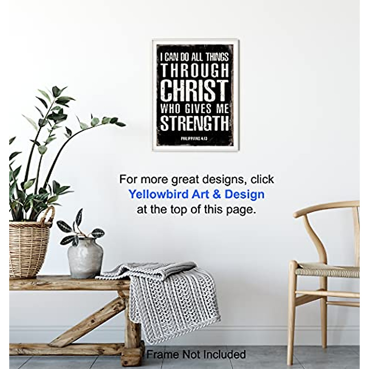 I Can Do All Things Through Christ - Philippians 4 13 - Religious Wall Decor - Christian Gifts for Men - Catholic Gifts - Inspirational Bible Verses Wall Decor - Scripture Wall Art - Jesus Wall Decor