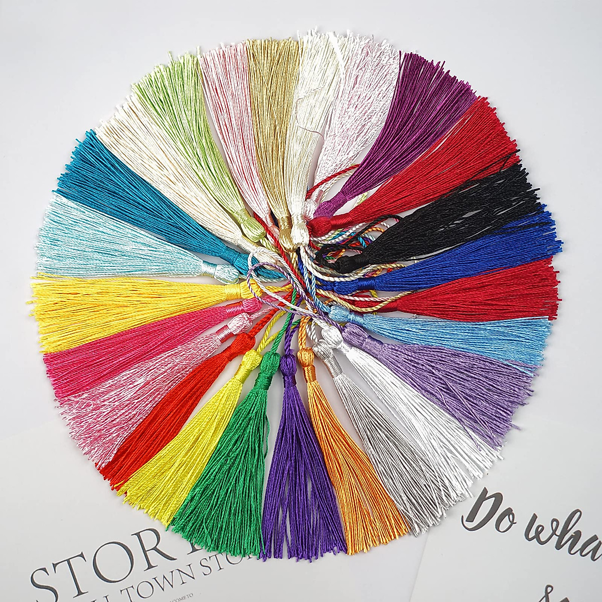 150 Pieces 13CM Bookmark Tassels Silky Craft Tassels for Jewelry Making, Bookmarks,Graduation DIY Projects, 25 Colors