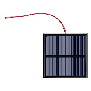 Portable Solar Panel for Power Station, 0.7W 1.5V Mini Polycrystalline Solar Panel Module DIY Polysilicon Solar Epoxy Cell Charger for 1.2V Battery with Wire 70x70 mm