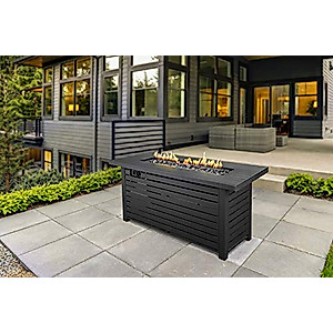 Hanie Design Parkside Gas Fire Table,Black