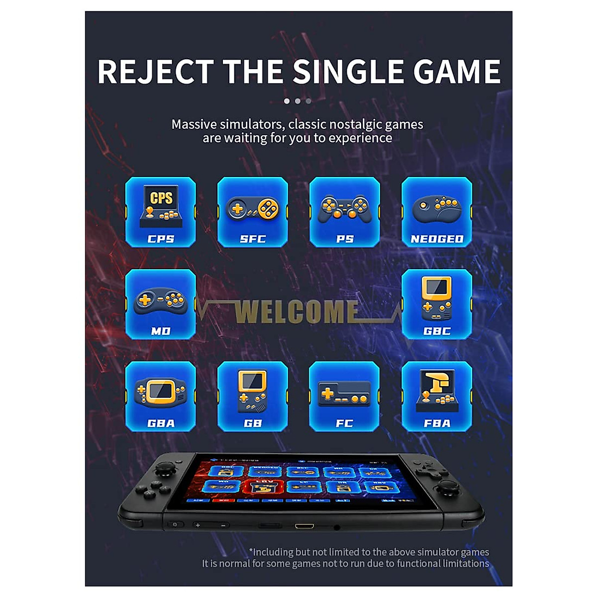 JoySeed X70 Handheld Arcade Game Console Open Source with 3000 Games, 32G 7-inch IPS Retro Portable Gaming Console Quad Core Gameplayer - Black, 23.6 x 11.7 x 1.4cm (6BWFNHP135047FRJB7W)