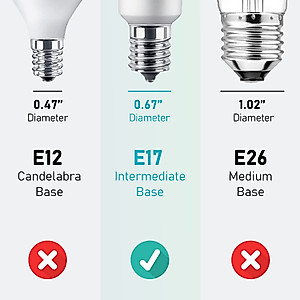 Maelsrlg E17 LED Bulb 6W(60 Watt Equivalent), Intermediate Base Spotlight Bulb, Warm White 3000K, E17 Reflector R14 Bulb for Curio Cabinet, Non-Dimmable, Pack of 2