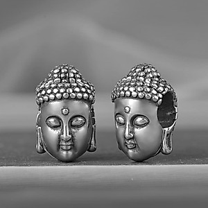 ERKUOO 2PCS Buddha Ear Weights Hangers for Stretched Dangle Ears Gauges Gothic Ear Tunnel Plug Taper Stretcher Expander Piercing Jewelry 15mm
