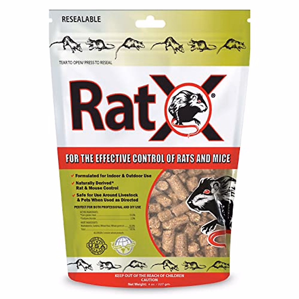EcoClear Products 620100-6D RatX All-Natural for All Speices Rat and Mouse, 8 oz. Bag