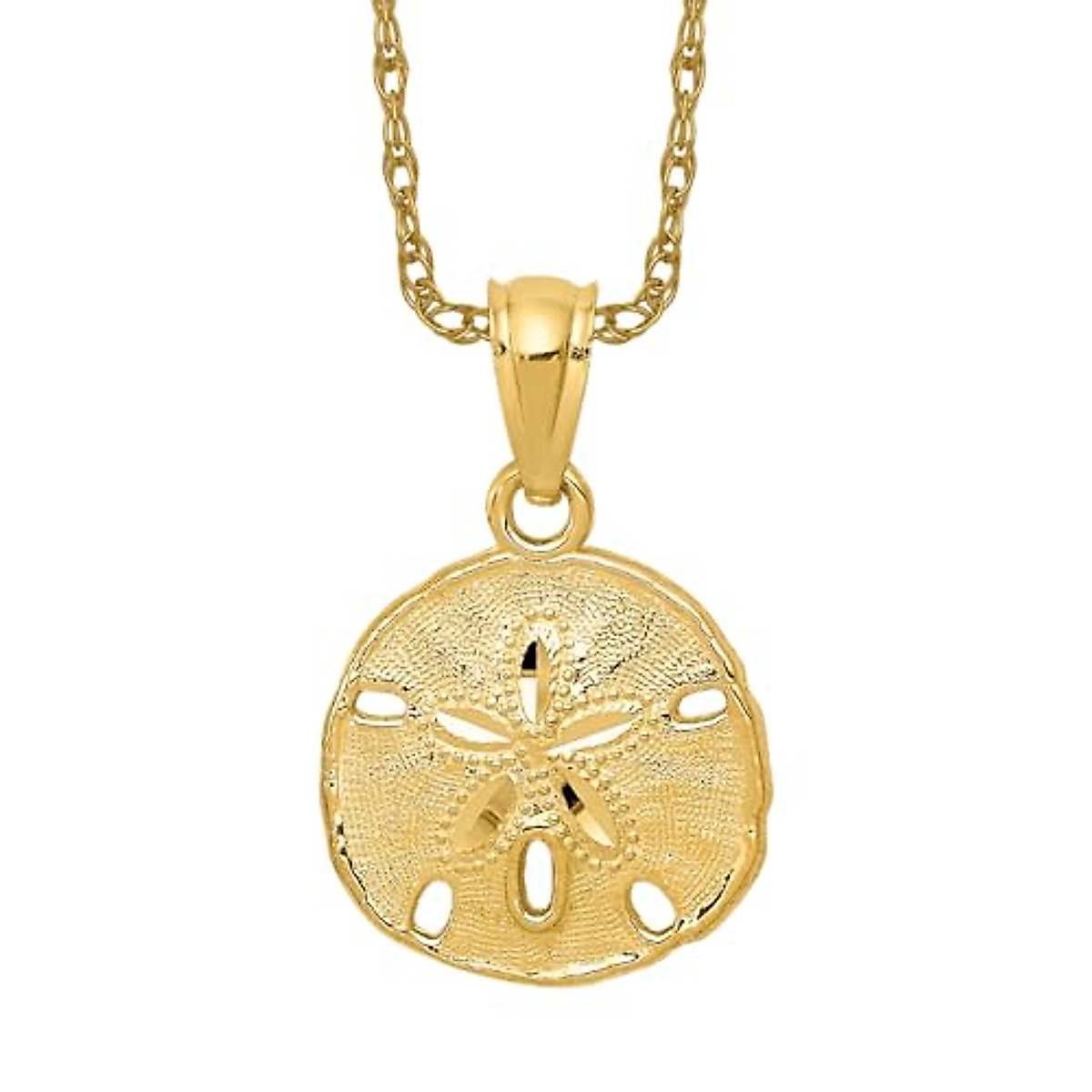 IceCarats 14K Yellow Gold Sand Dollar Sea Star Starfish Necklace Charm Pendant 19mm x 11mm Only