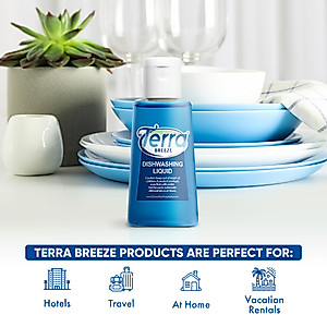 Terra Breeze Tiny Dish Soap Detergent | For Use in Vacation Rentals and Extended Stay Hotels | 1.6 oz (Case of 50)
