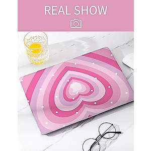 Seorsok Compatible with MacBook Air 13 Inch Model A1932 A2179 M1 A2337 Touch ID Release 2020 2019 2018 Plastic Hard Shell Case Protective Cover with 2 Pieces Pink Keyboard Cover Cute Lovely Heart