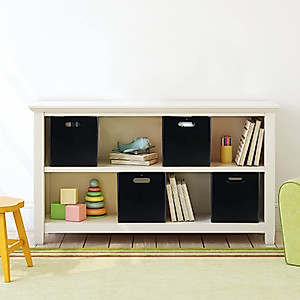 Morcte 4-Pack Collapsible Plastic Storage Cubes Organizer, Black Folding Cube Storage Bins