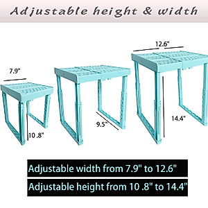 Adjustable Locker Shelf for School, Height and Width Adjustable Locker Organizer, Locker Stand Shelf for Work, Stackable Locker Tools for Gym Lockers, Office, Back to School Essentials, Mint Blue