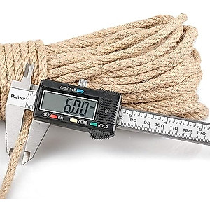KINGLAKE GARDEN Jute Rope,Hemp Rope Heavy Duty Jute Rope 1/4 inch x 164 Feet(6 MM x 50 M) Twisted Hemp Rope for Indoor and Outdoor Gardening,Crafts, Home Decorating, Climbing,DIY