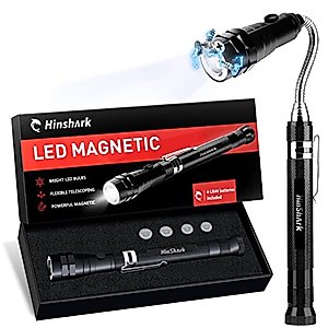 Hinshark Gifts for Men, LED Magnetic Pickup Tool, Birthday Gifts for Him, Tools Cool Gadgets for Men, Mens Gifts for Dad, Women, Boyfriend, Husband, Grandpa, Unique Gifts for Men Who Have Everything
