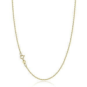 Jewlpire 18k Over Gold Chain Necklace for Women Girls, 1.2mm Cable Chain Gold Chain for Women Sturdy & Shiny Women's Chain Necklaces, 18 Inches