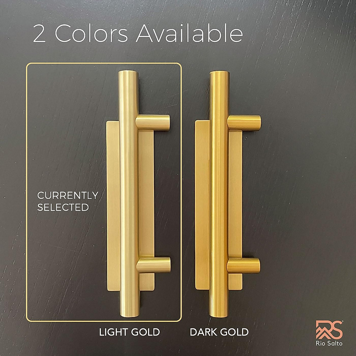 Rio Salto 12-Inch Brushed Brass Gold Barn Door Handle Kit, Closet Door Handle, Solid Aluminum Pull Handle and Flush Handle Set Heavy Duty Large Sliding Door Handles Hardware Included (1-Door Pack)