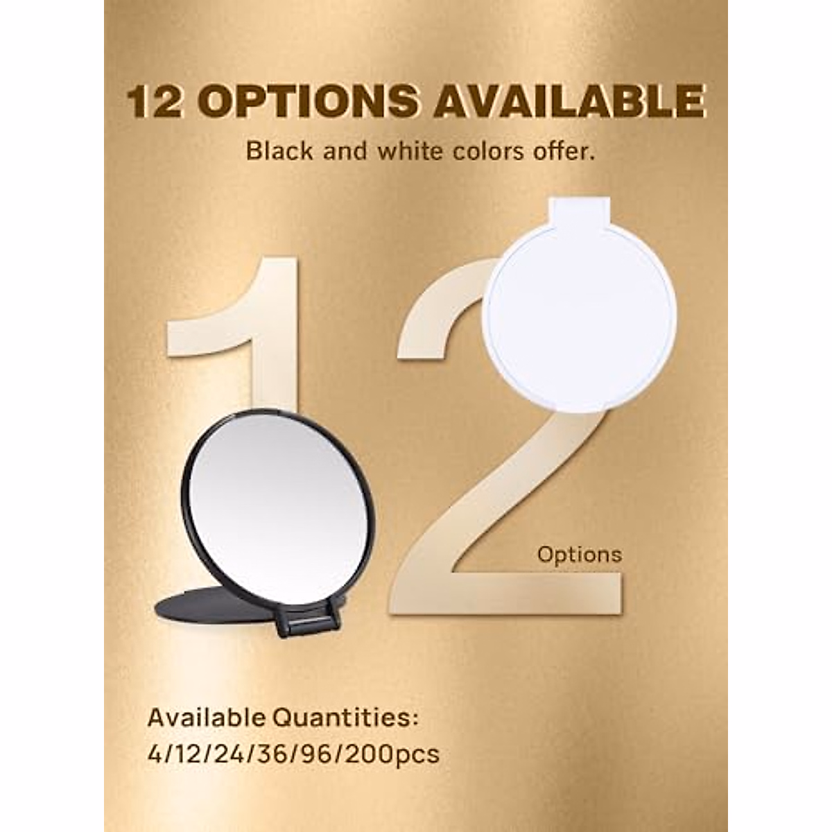 Qislee Compact Mirror Bulk, Round Makeup Bulk Compact Mirrors for Purse, Set of 36 (White)