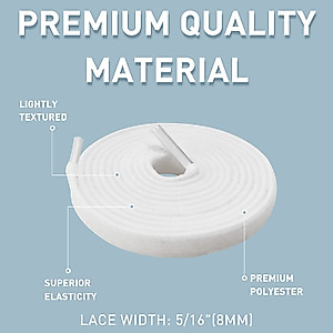 UamGlsob 2 Pairs 5/16" Wide Elastic Shoe Laces Replacement Laces for Converse High Tops Sneakers, Stretch Flat Shoelaces Shoe Strings for Vans High Tops Skate Shoes (03-White, 54'')