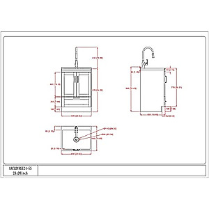 SIMPLIHOME Reed Transitional 24 Inch Deluxe Laundry Cabinet with Pull-out Faucet and Stainless Steel Sink in White, For the Laundry Room and Utility Room